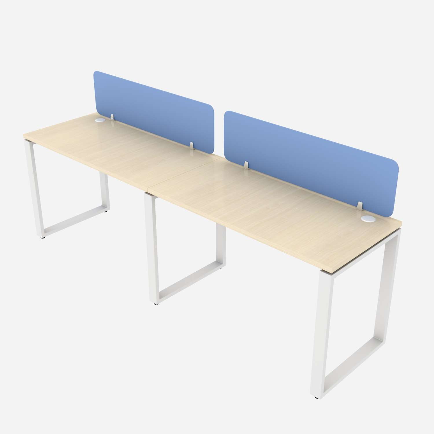 Two Line Cluster Desk with Partition Holder - Rigidindustries