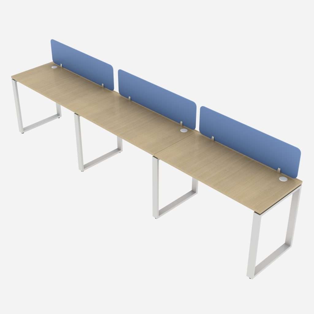 Three Line Cluster Desk with Partition Holder - Rigidindustries
