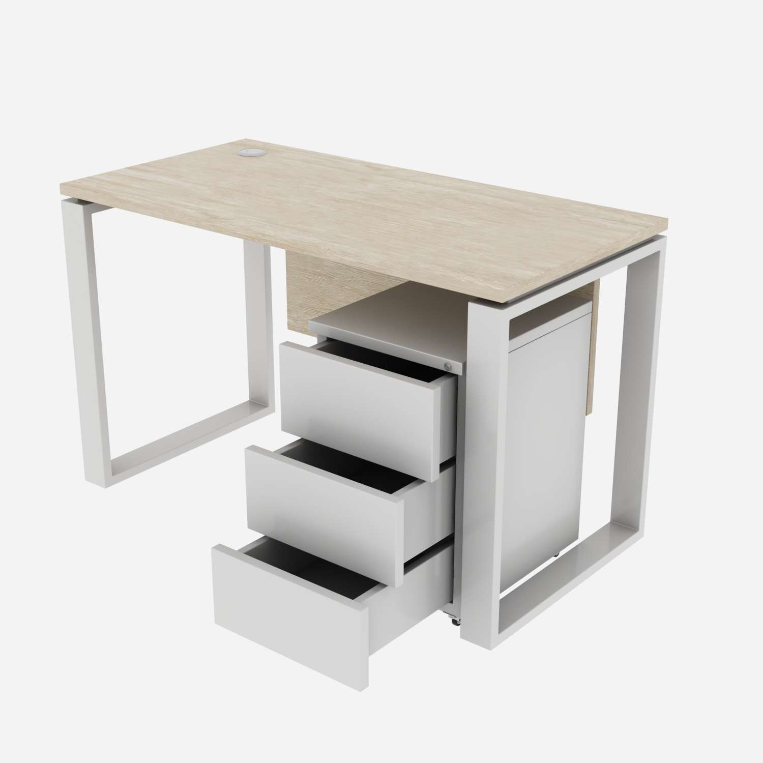 Single Seater Workstation Desk with Pedestal - Rigidindustries