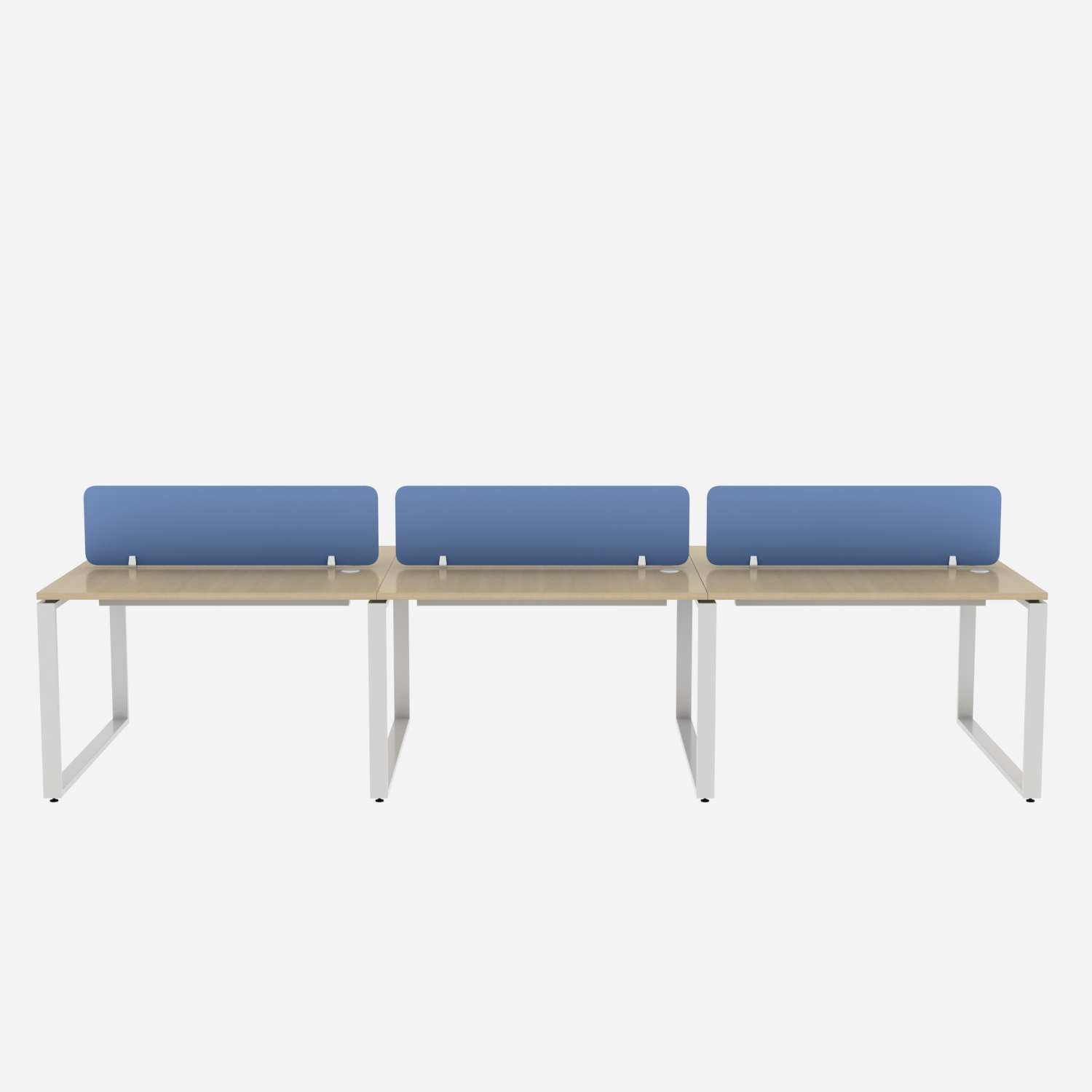 Six Line Cluster Desk with Partition Holder - Rigidindustries