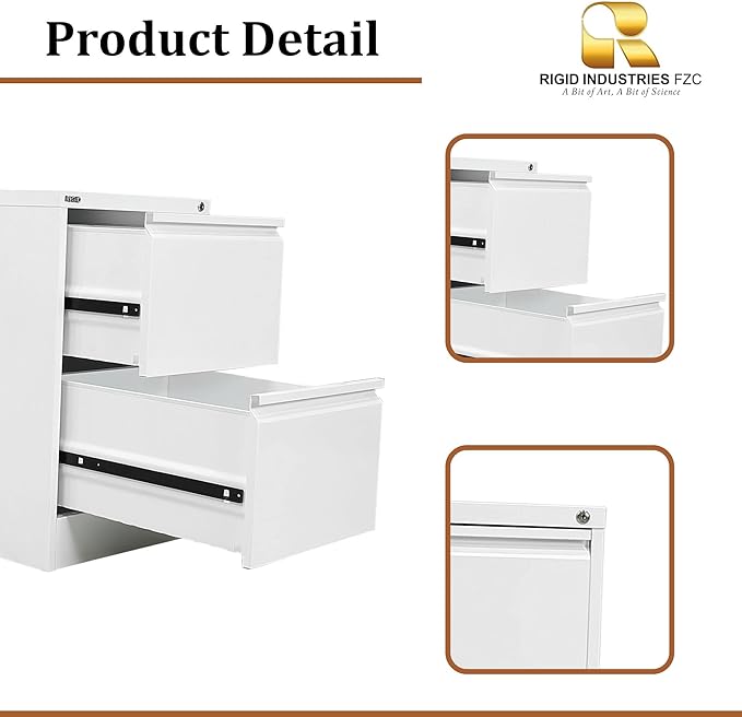 Steel 2 Drawers Filing Cabinet - Rigidindustries
