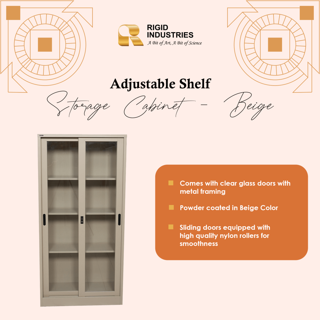 Steel Filing Cupboard with Glass Sliding Door - Rigidindustries