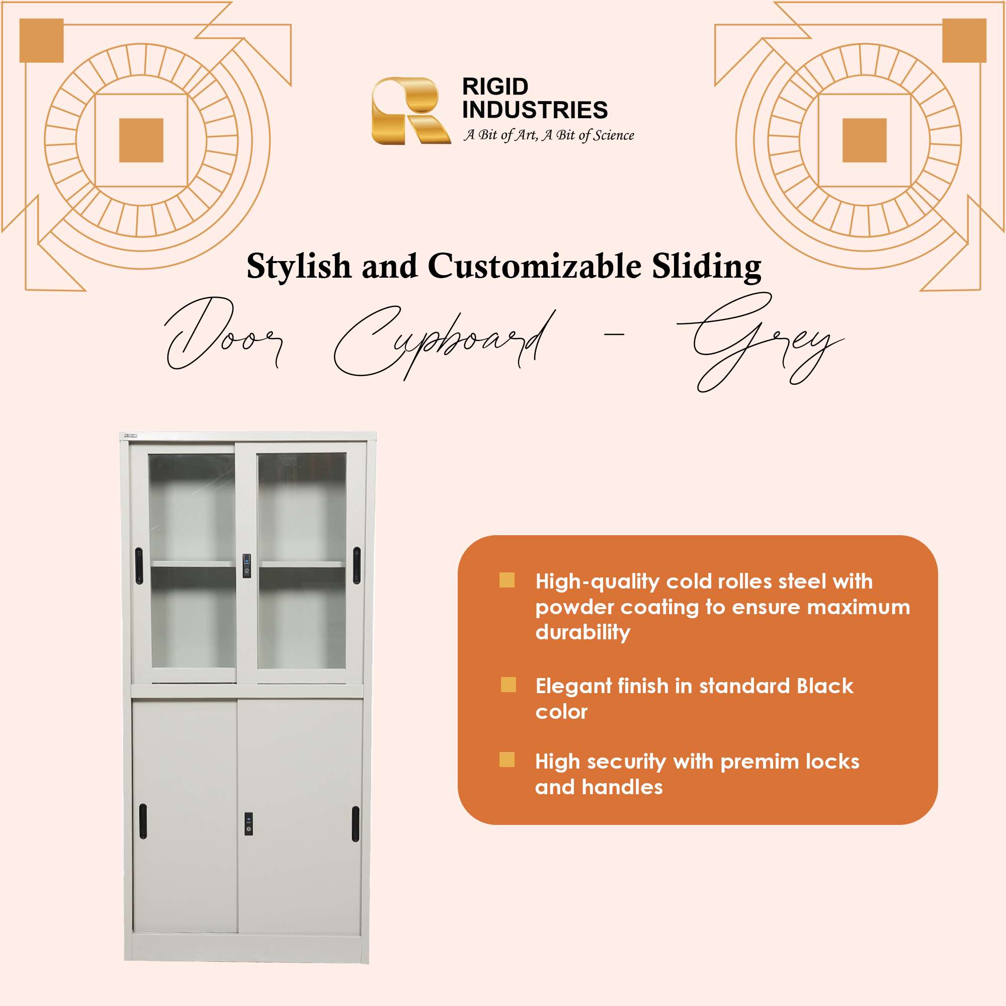 Steel Four Sliding Door Metal Filing Cabinet with 2 Glass Door ...