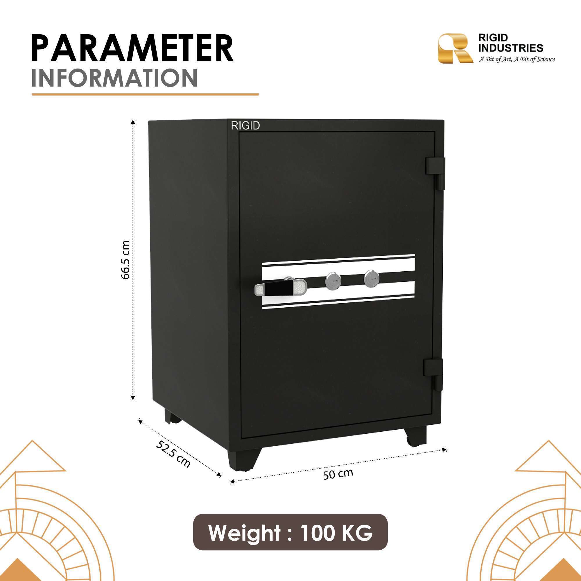 Fire Resistant Steel Safe with Dual Key Lock, 100Kg - Rigidindustries