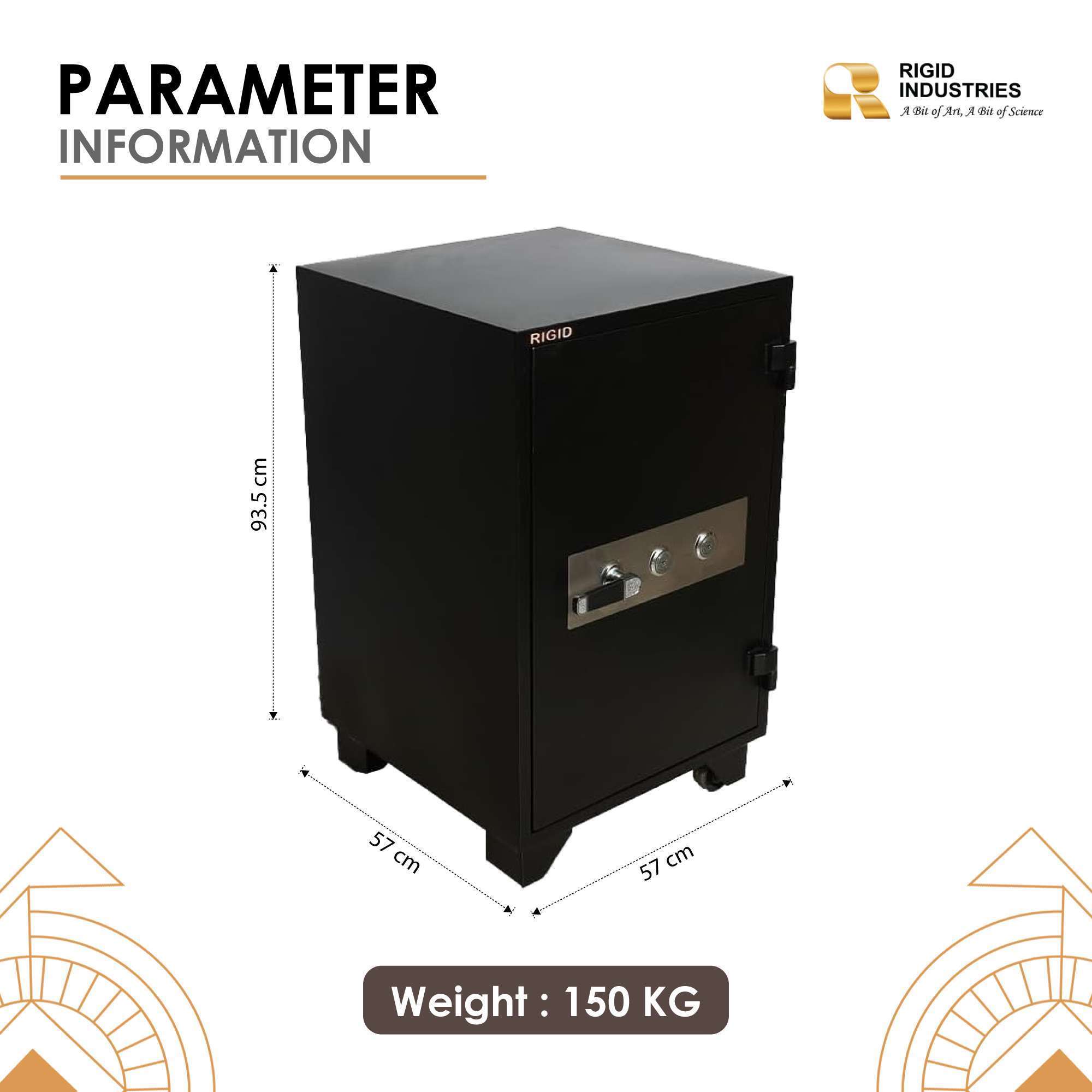 Fire Resistant Steel Safe with Dual Key Lock, 150Kg - Rigidindustries