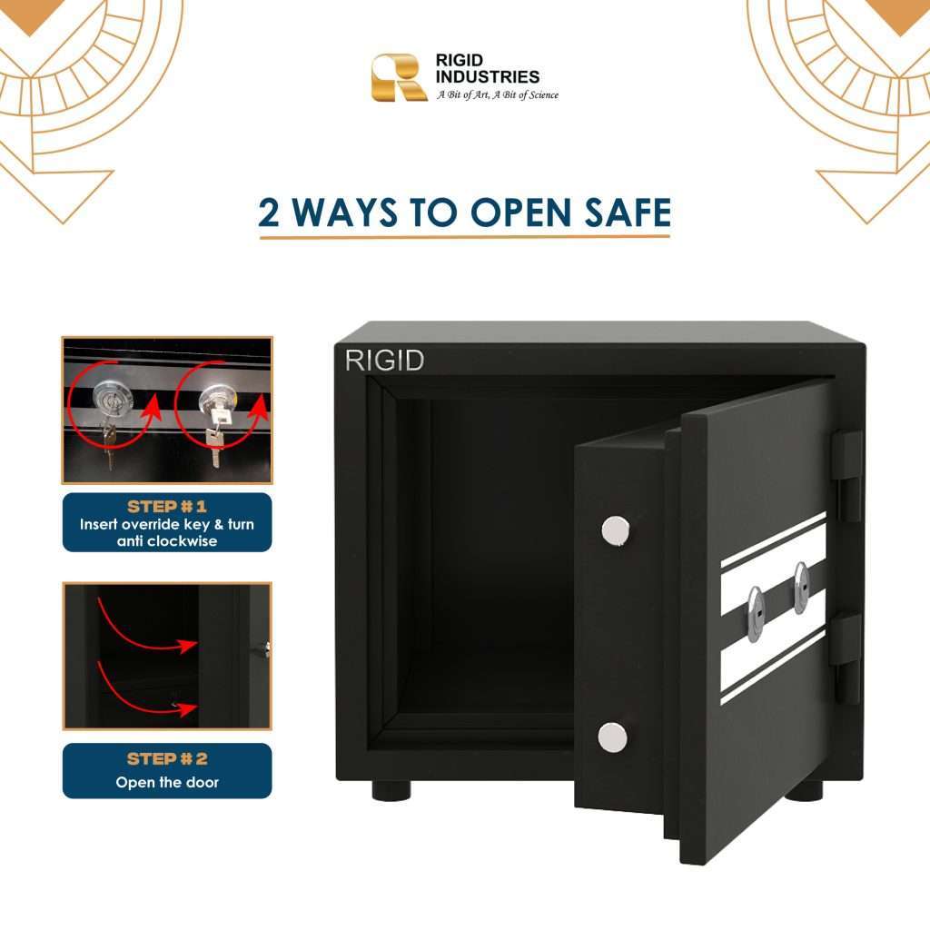 Fire Resistant Steel Safe with Dual Key Lock, 40Kg - Rigidindustries