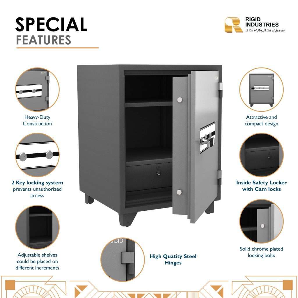 Fire Resistant Steel Safe Key Lock, 130Kg - Rigidindustries