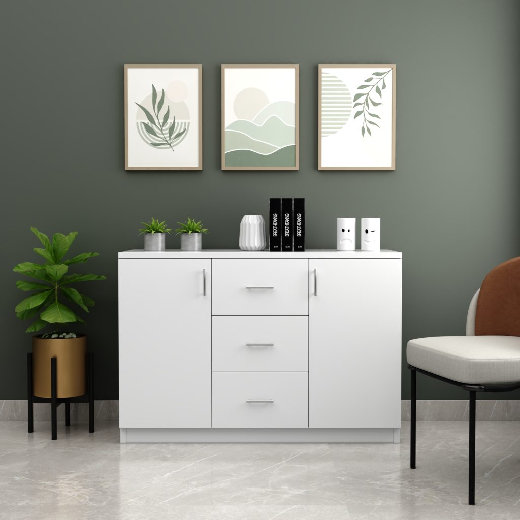 Wooden Ezra Low Height Storage Cabinet with Drawers - Rigidindustries