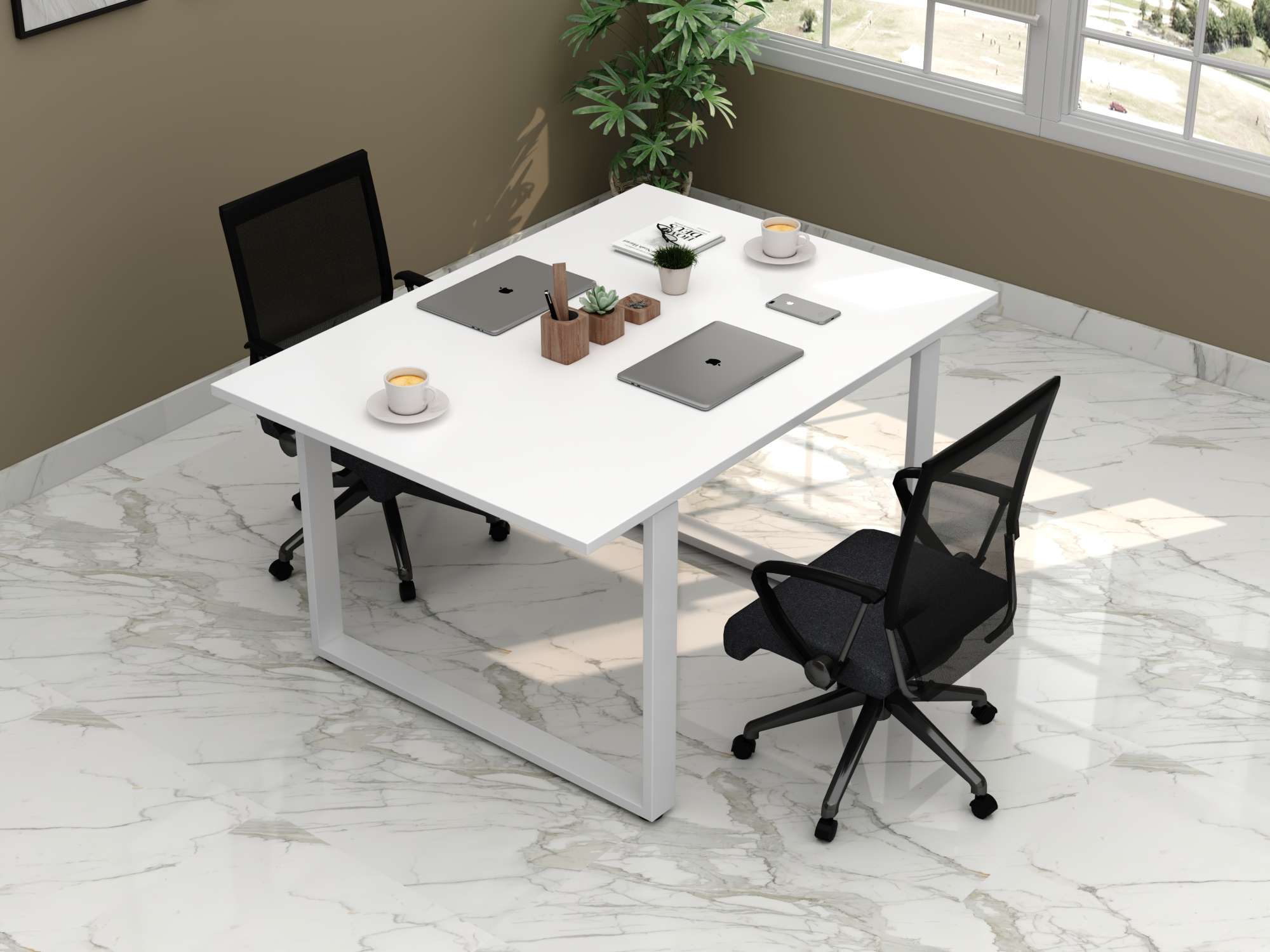 Steel Conference Table with Melamine Finish Top - Rigidindustries